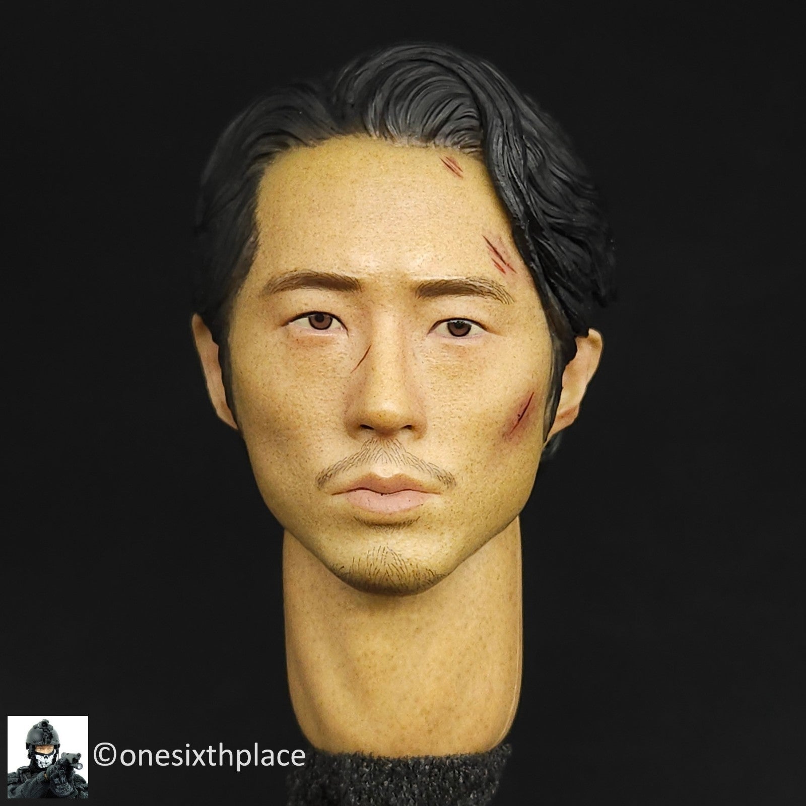 1:6 scale 3A ThreeZero Walking Dead TWD Glenn Rhee Head Sculpt for 12 ...