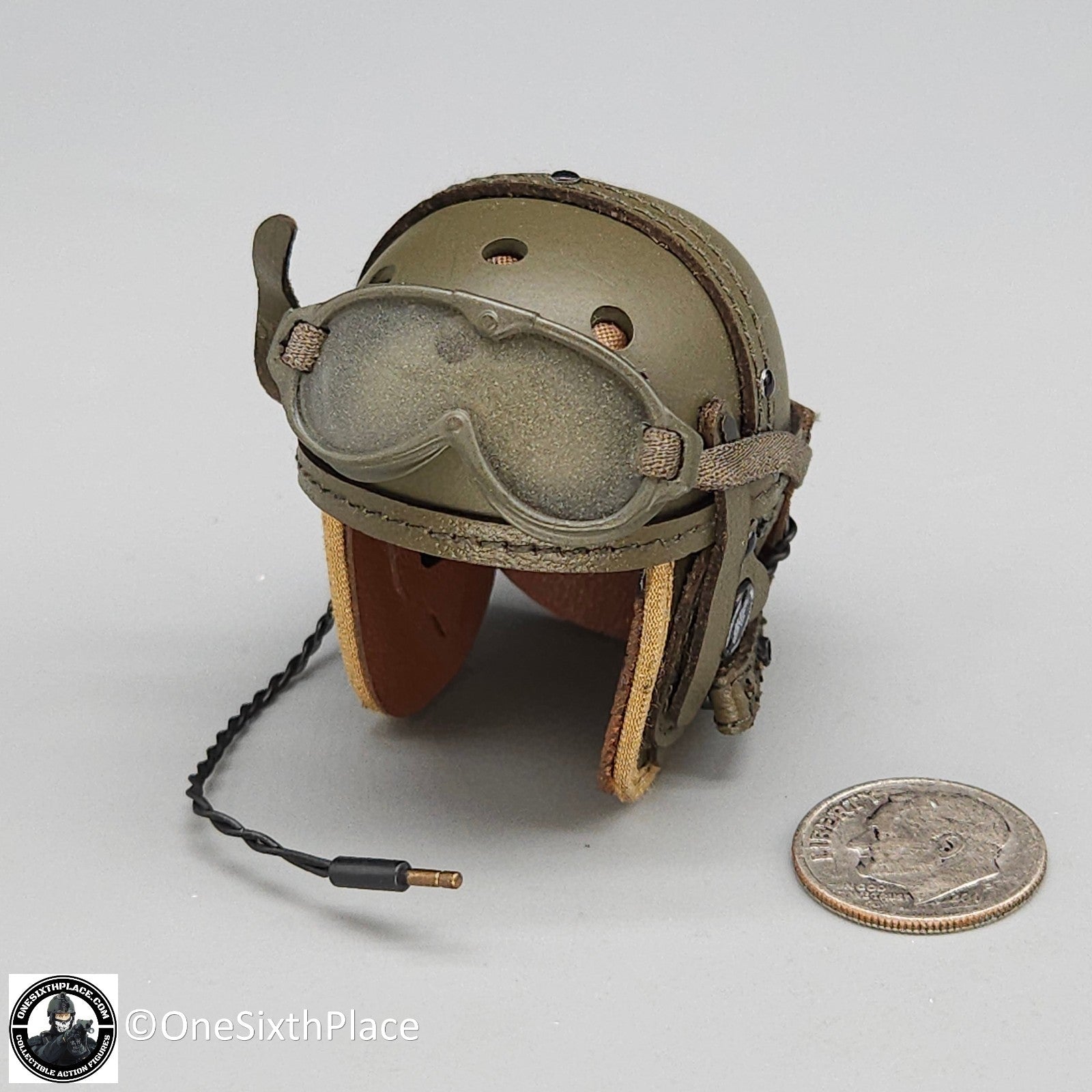 1:6 FacePool WWII US Tank Loader "Coon Ass" Helmet w/ Goggles 12" Figu ...